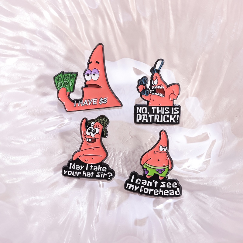 Q Funny Spongebob Patrick Star Enamel Pins Cartoon Cartoon SpongeBob ...