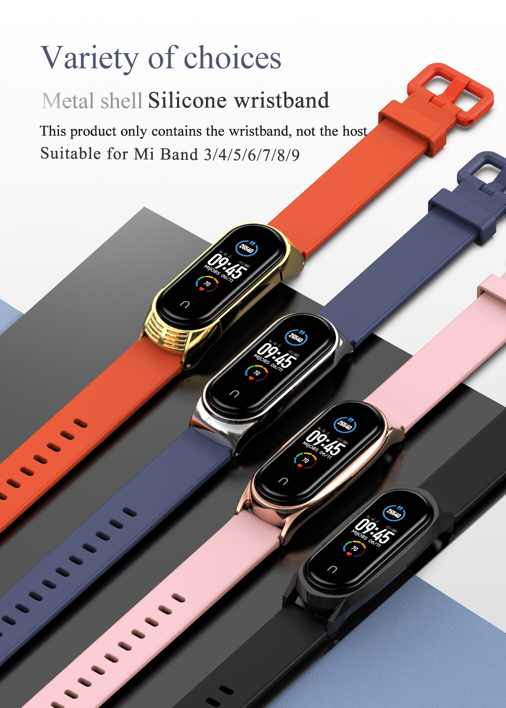 MIJOBS Silicone Strap for Mi Band 10 9 8/Mi Band 7/Mi Band 6/ Watch ...