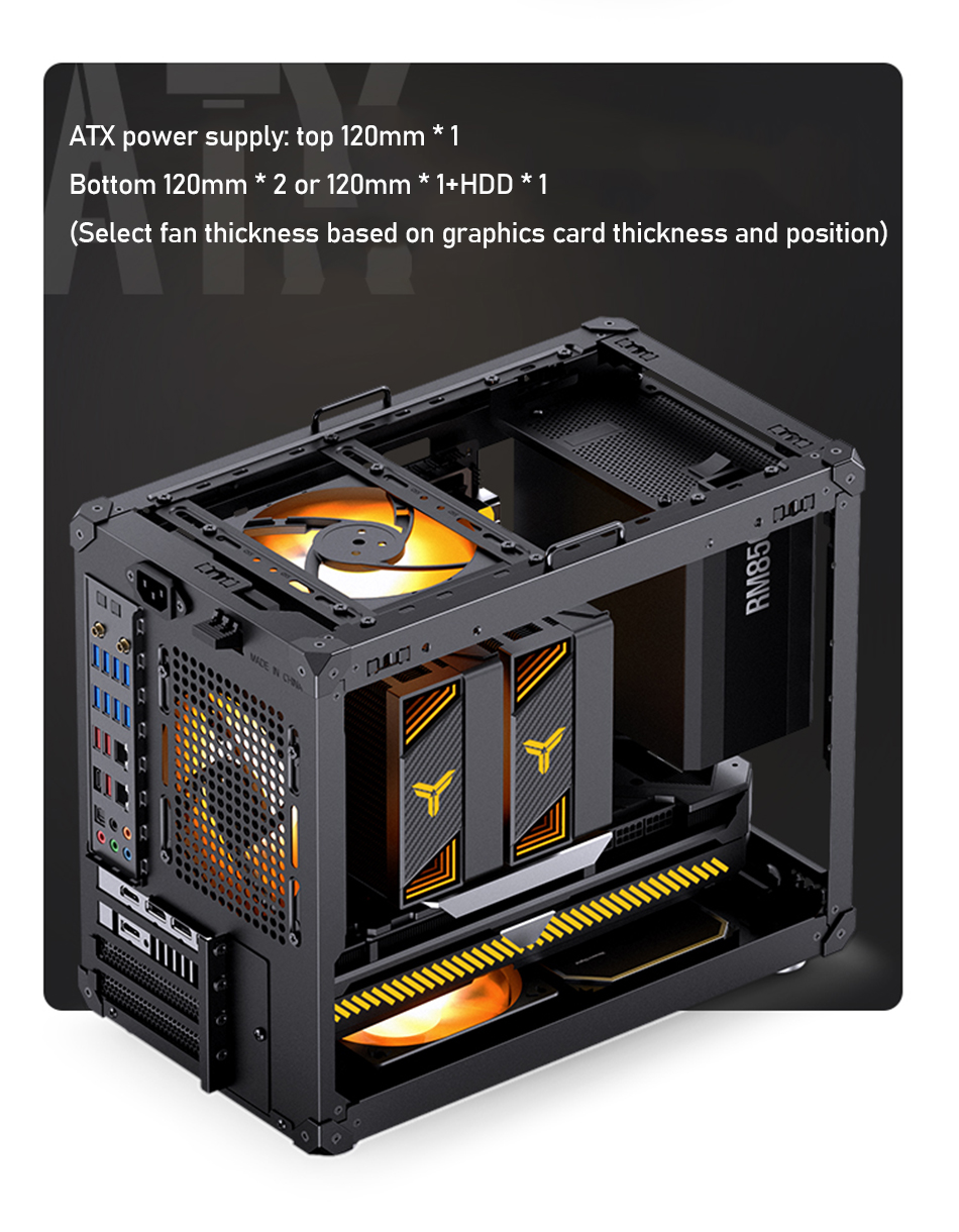 Jonsbo C6 Max Handle Case ITX M-ATX Side transparent Chassis ATX Power Supply Desktop Game ...