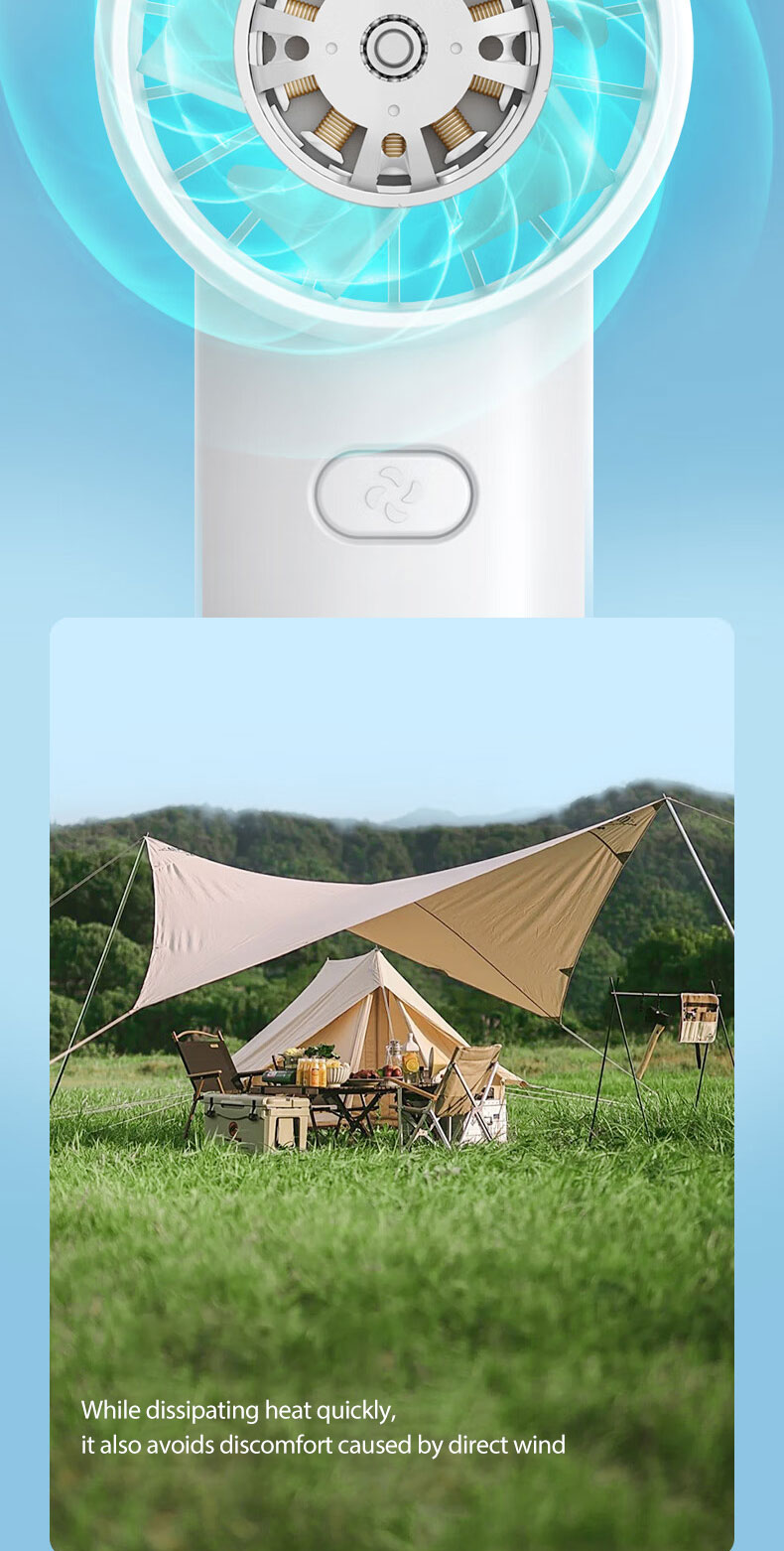 YOMIO Rechargeable Mini Fan Leafless Portable desk Electric Fan 3 ...