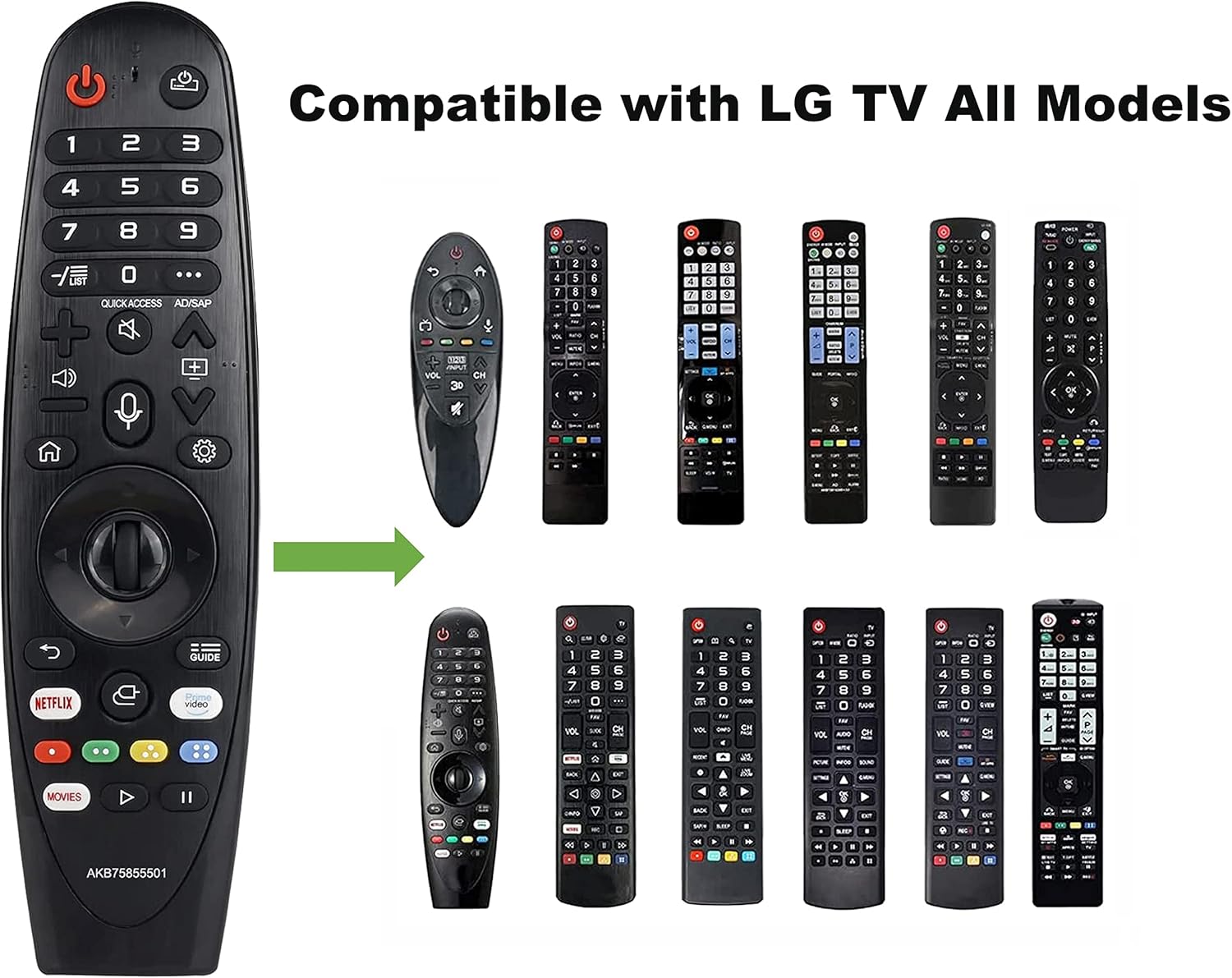 AKB7585501 MR20GA Universal Remote Control for LG Smart TV Magic Remote ...