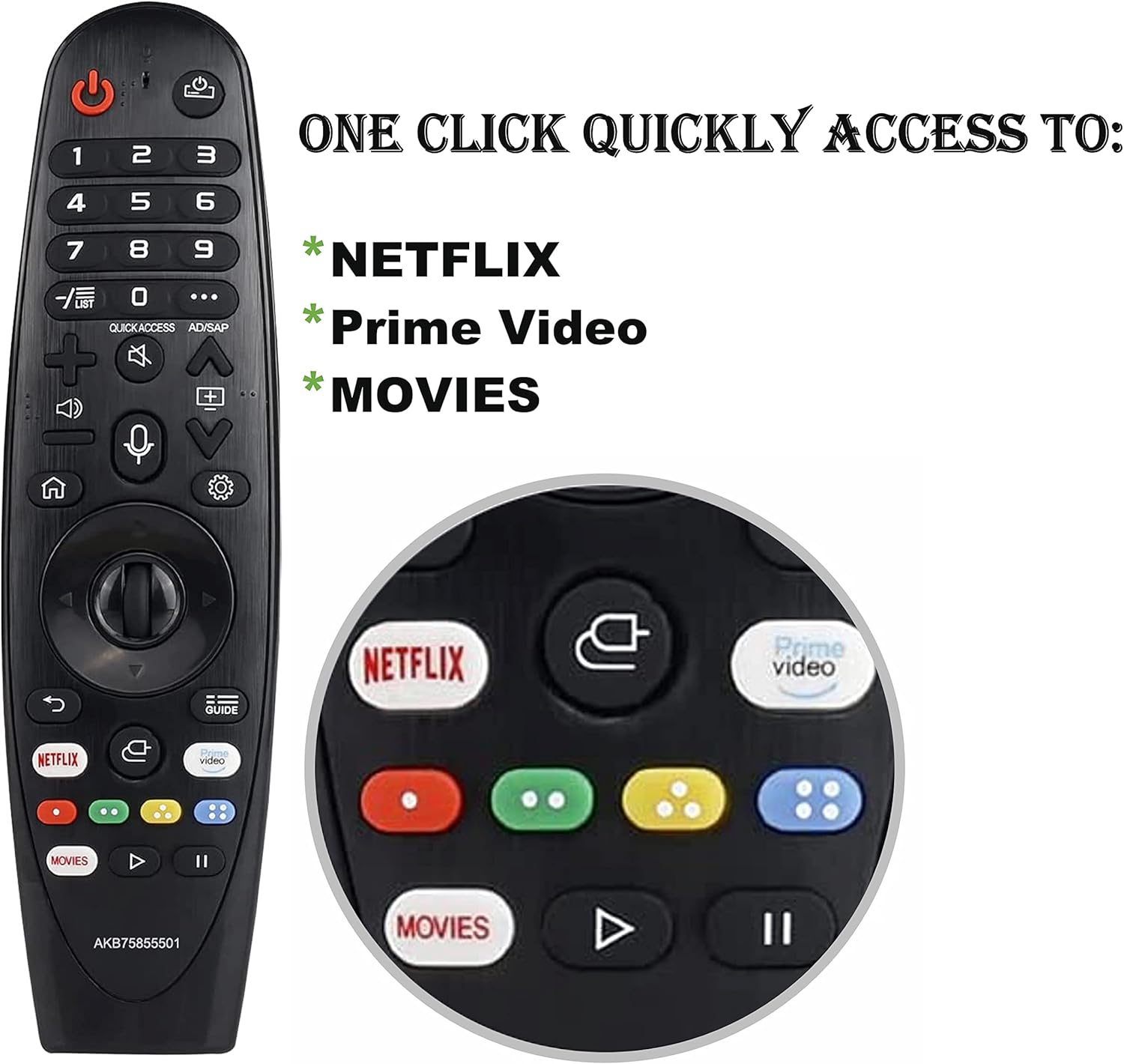 AKB7585501 MR20GA Universal Remote Control for LG Smart TV Magic Remote ...