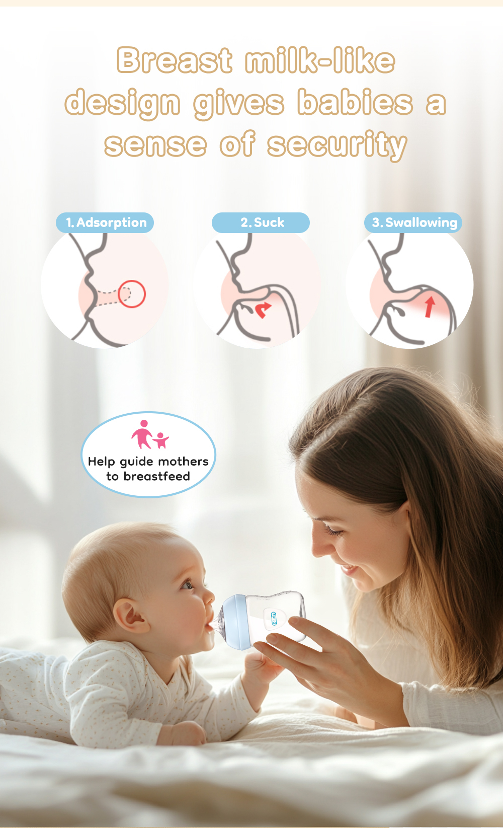 Preferred Botol Susu Natural Wide Neck Baby Newborn Milk Feeding Bottle ...