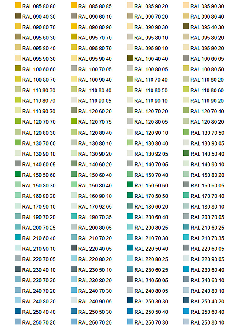 RAL Color Card D9 Designer Version Selected 290 Colors Standard Color ...