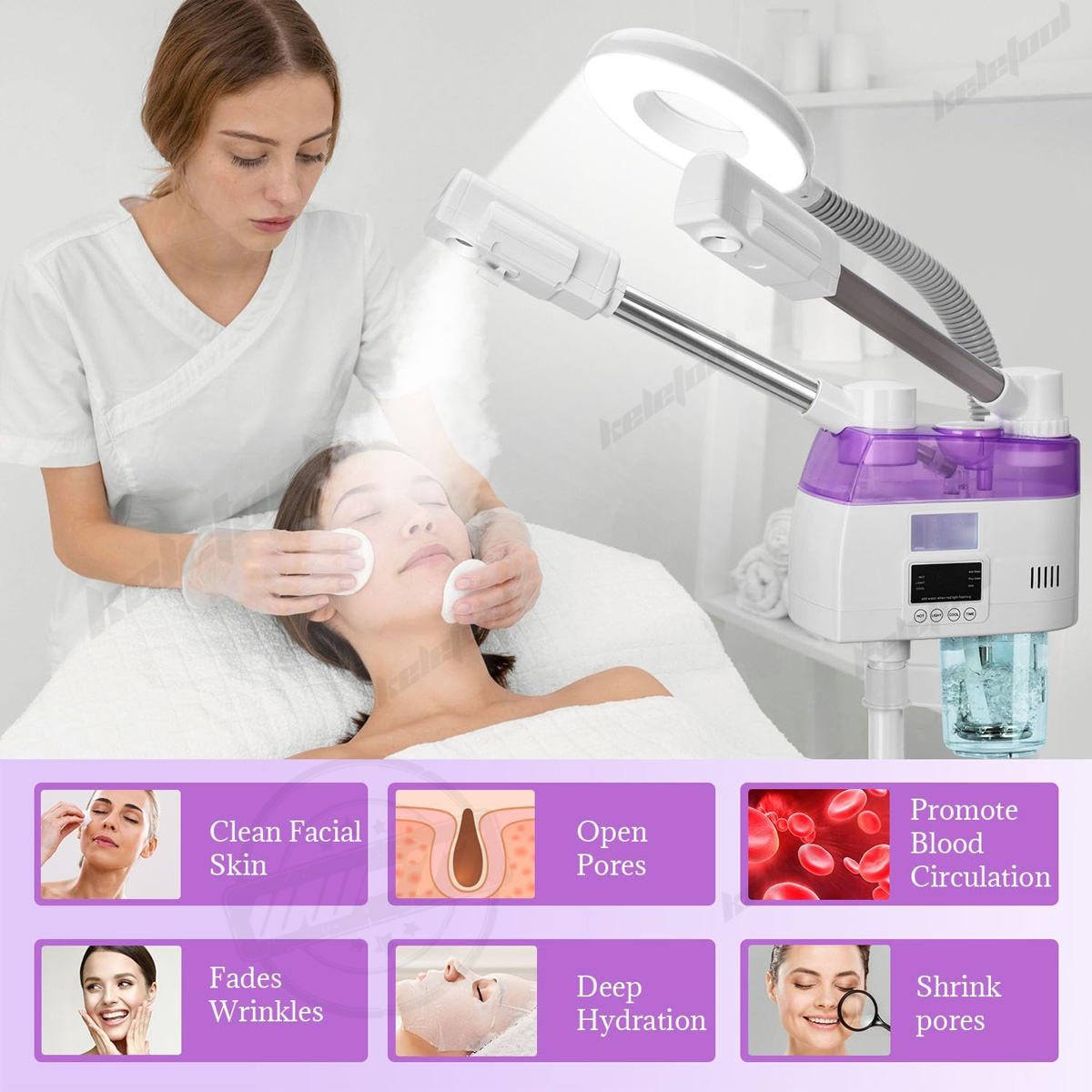 Facial Steamer Hot Cold Spray Machine Beauty Spray Home Spa Ozone ...