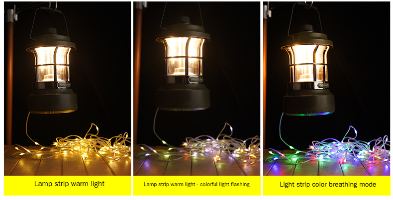Upgraded outdoor multifunctional portable retro LED camping light TYPE ...