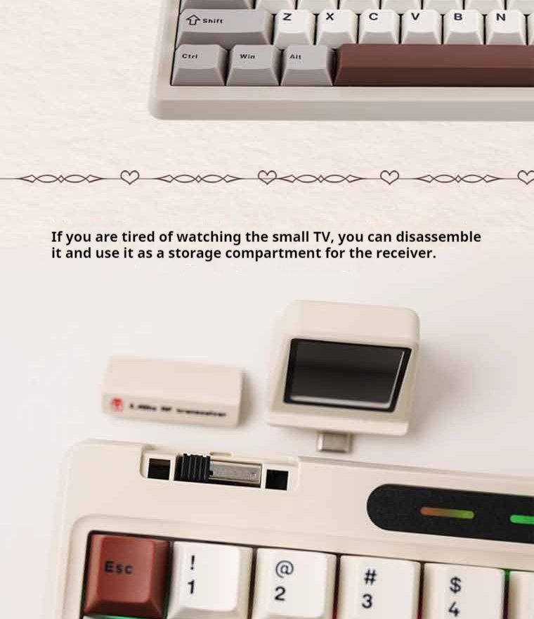 EPOMAKER RT65 retro mechanical keyboard with mini display screen ...