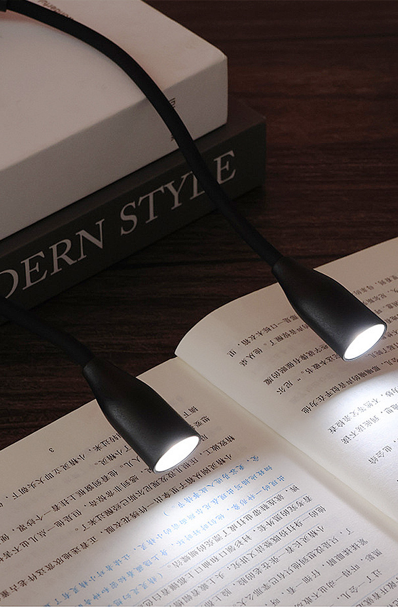 Neck LED Book Night Light Adjustable 360°Study Eye Protection Lamp 3 ...