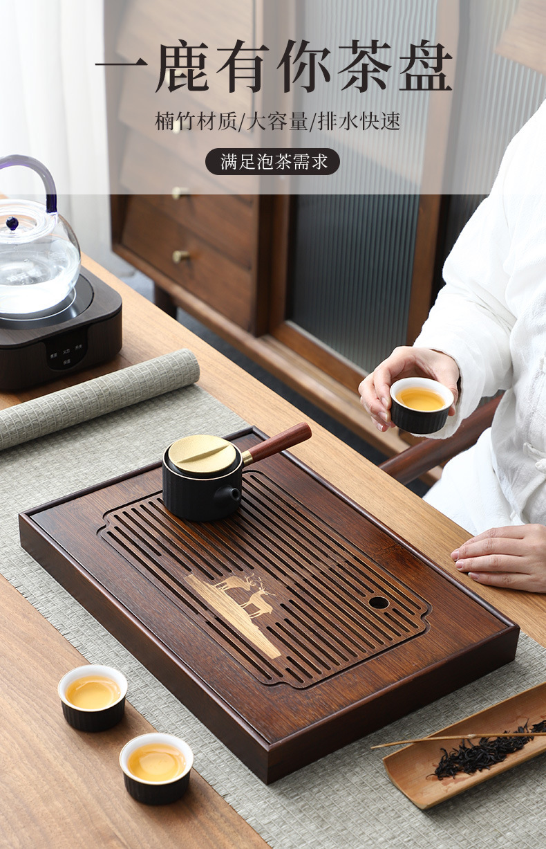 🔥Ship Locally🔥Simple Small Tea Tray Bamboo Tea Table Travel Household ...