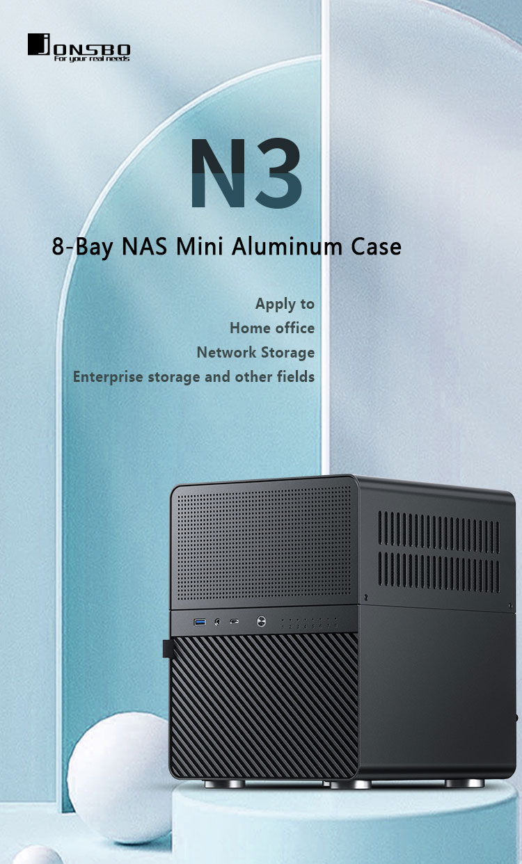 JONSBO N3 NAS Mini Case All-In-One Aluminum ITX Chassis 8Hard Disk ...