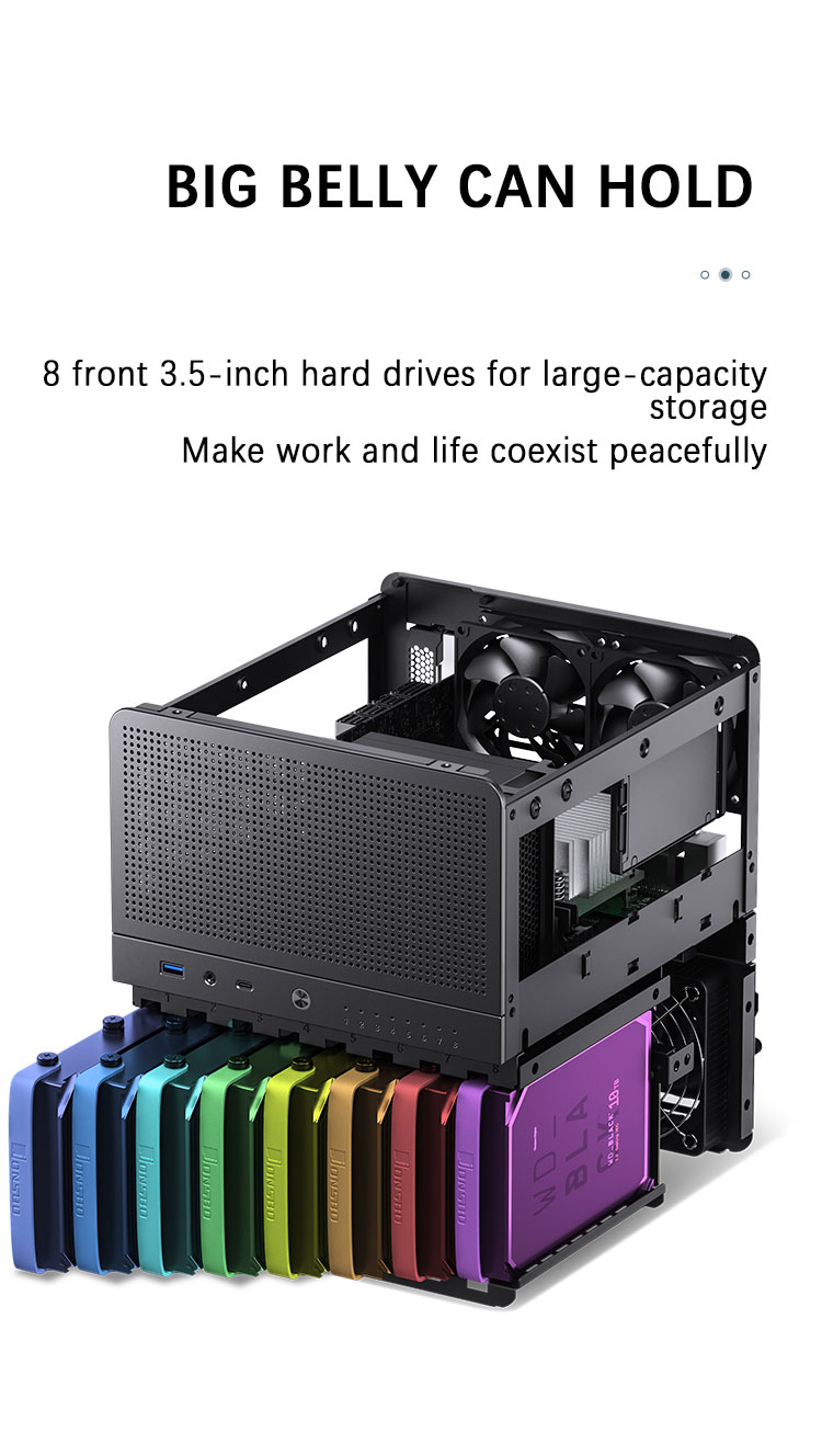 JONSBO N3 NAS Mini Case All-In-One Aluminum ITX Chassis 8Hard Disk ...