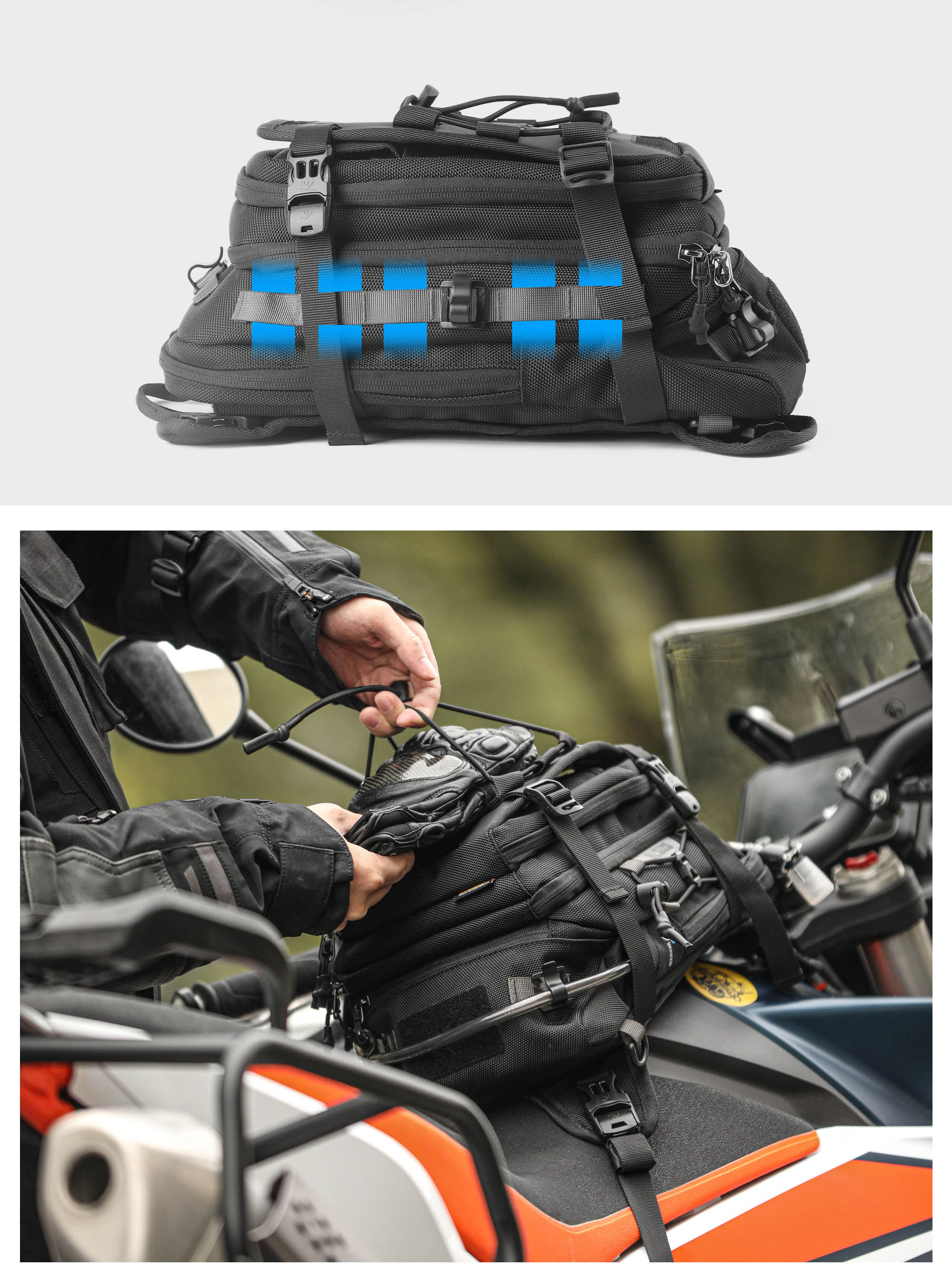 Rhinowalk Mechanic Series-9L Multi-function Waterproof motorcycle Tank ...