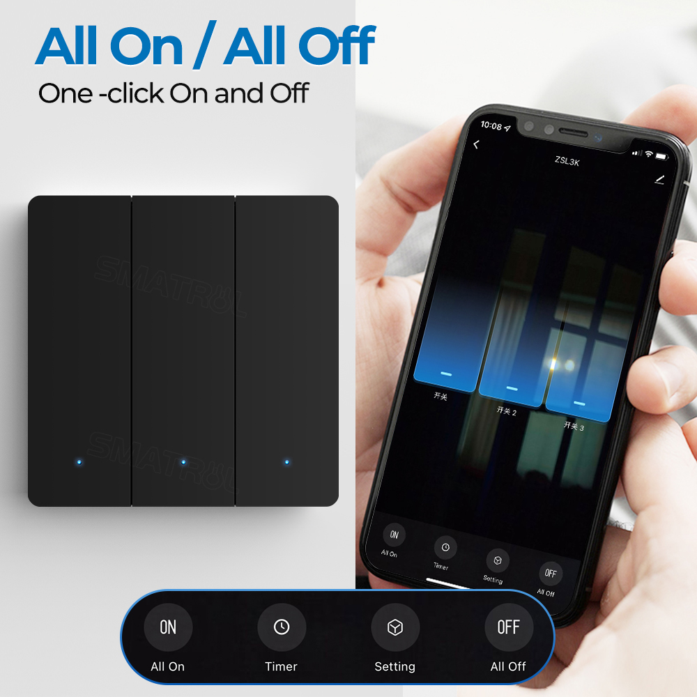 SMATRUL Zigbee Smart Switch Tuya Smart Wall Switch Light Multi-Control ...
