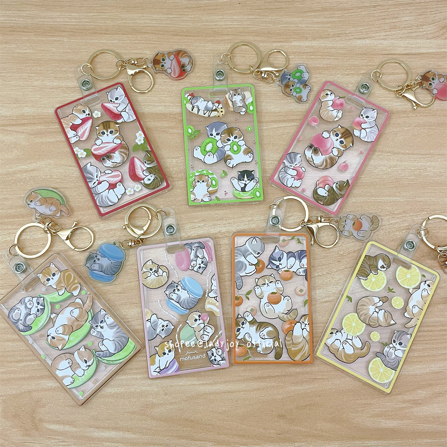 Japan Mofusand Same Style Bus Card Holder Cute Retractable Fruit Cat ...
