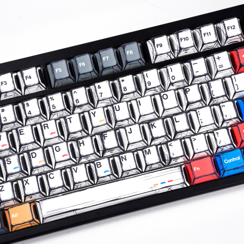 Comic Wind Keycaps PBT Dye-sub Cherry Profile Keycap Custom Keycaps ...