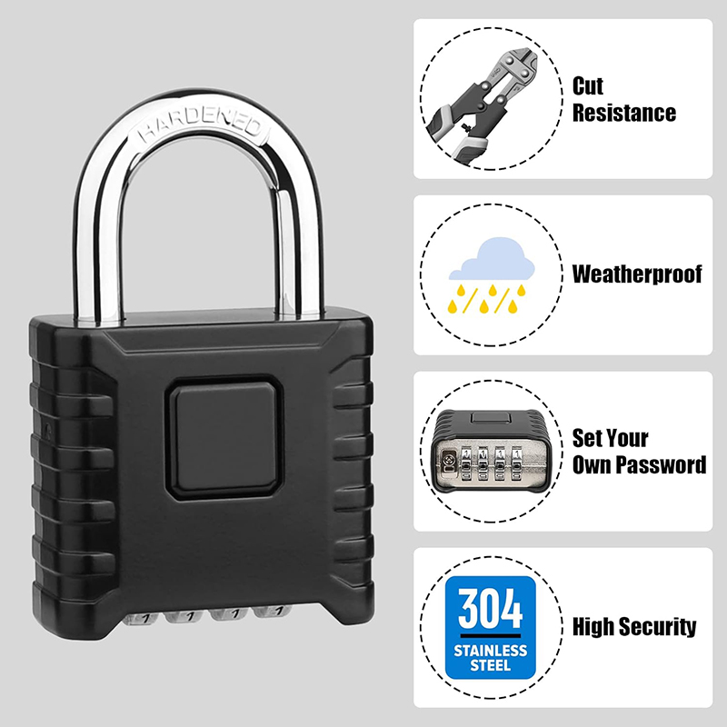 KIPRUN Heavy Duty Combination Padlock, 4 Digit High Security Padlock ...