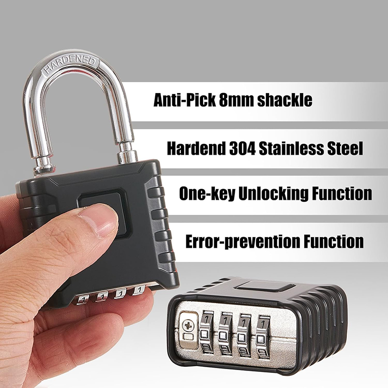 KIPRUN Heavy Duty Combination Padlock, 4 Digit High Security Padlock ...