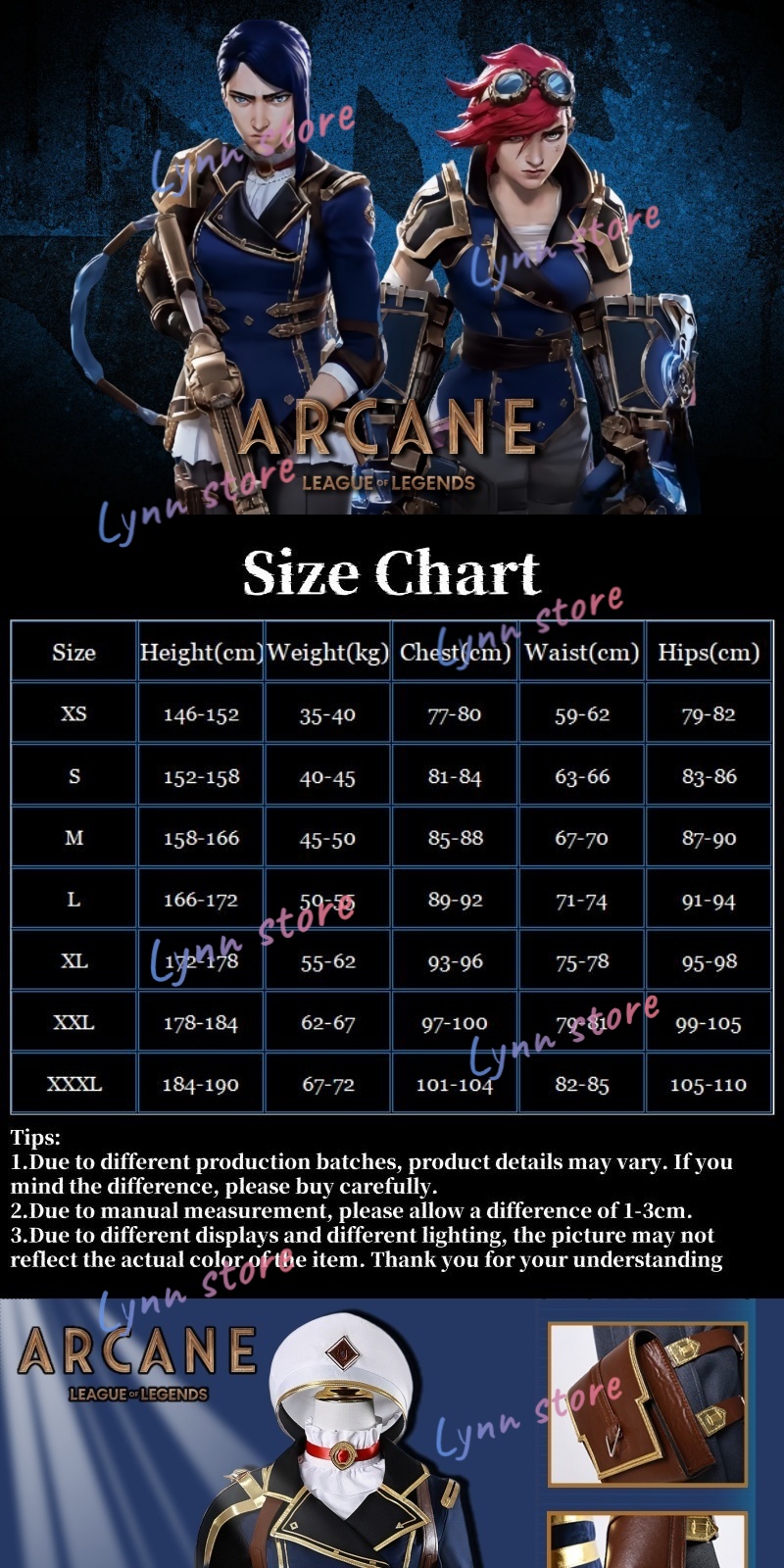 Game League of Legends TV Series Arcane CAITLYN VI Cosplay Costume Wig ...