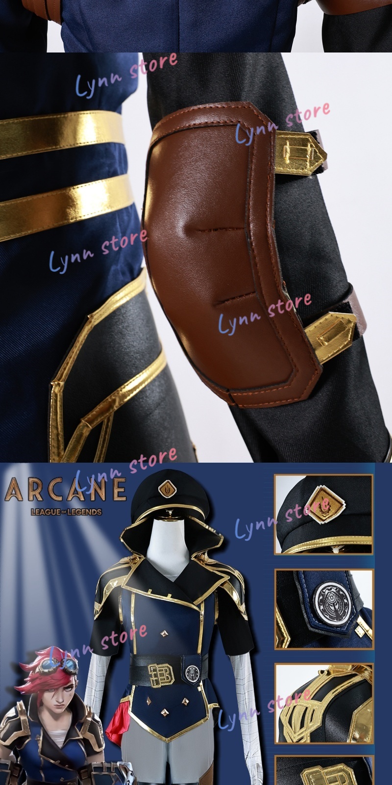 Game League of Legends TV Series Arcane CAITLYN VI Cosplay Costume Wig ...