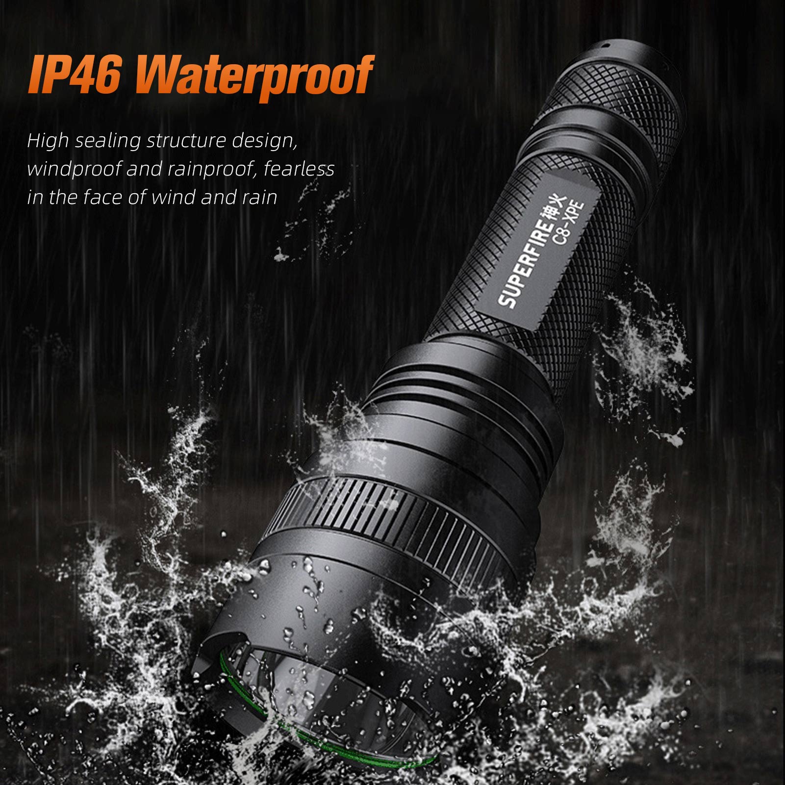 SUPERFIRE C8-XPE 5W Highlight Outdoor Torch Light Rechargeable ...