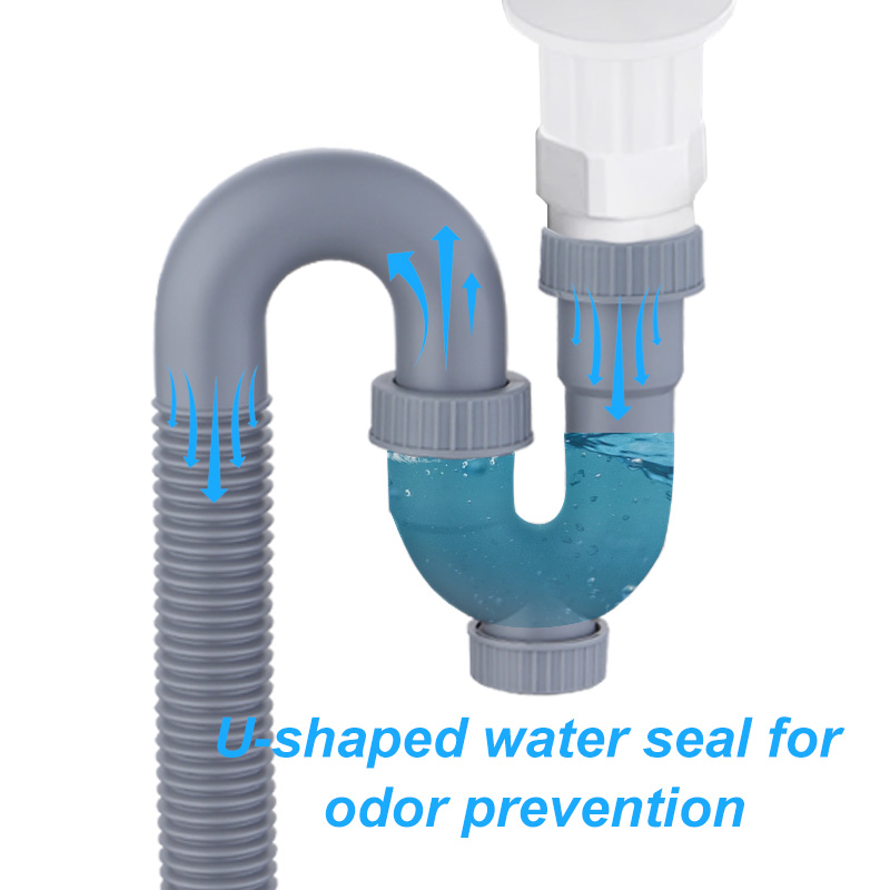 Baokemo U-shaped anti reflux and anti odor kitchen sink basin drain ...