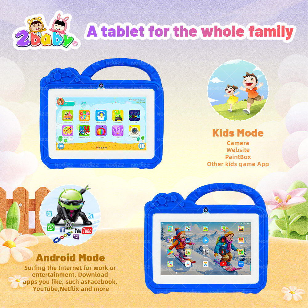 Nodizz Tab NPad708 Android 13 Tablet For Kids (7' / 4GB RAM + 128GB/ROM ...