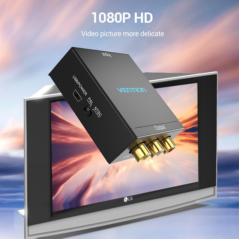 Vention HDMI to RCA 1080P HDMI to AV Converter HDMI to 3RCA CVBS AV ...