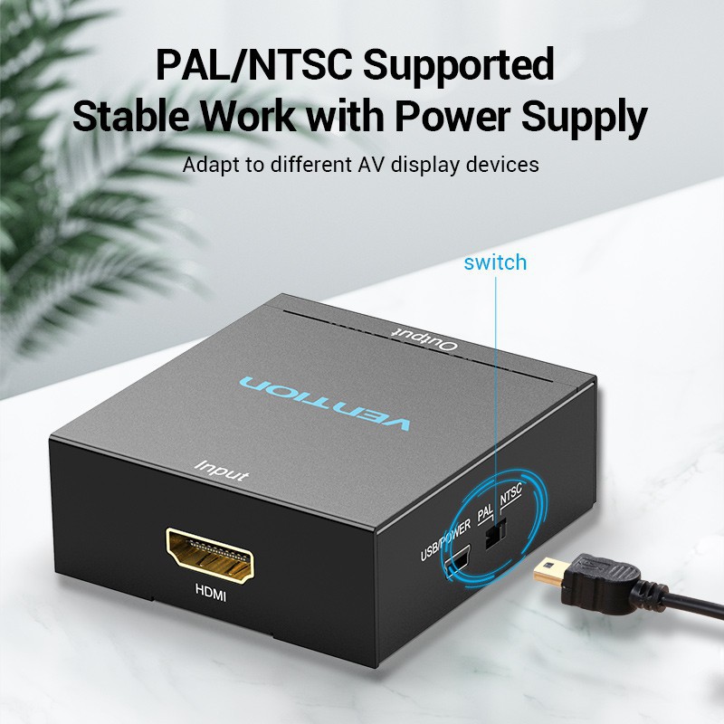 Vention HDMI to RCA 1080P HDMI to AV Converter HDMI to 3RCA CVBS AV ...