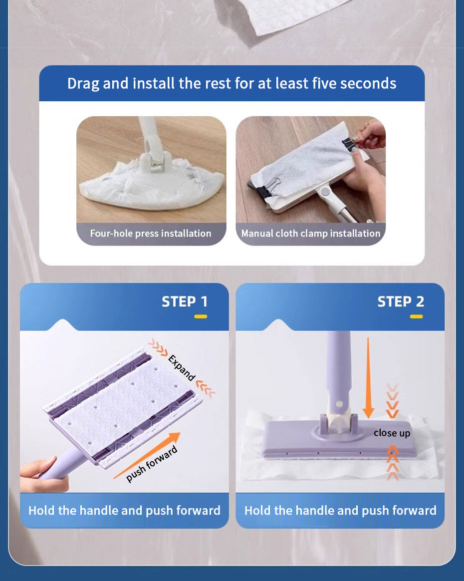 Mop Tisu Pakai Buang Disposable Mop Lantai Lazy Disposable Clip Cloth ...