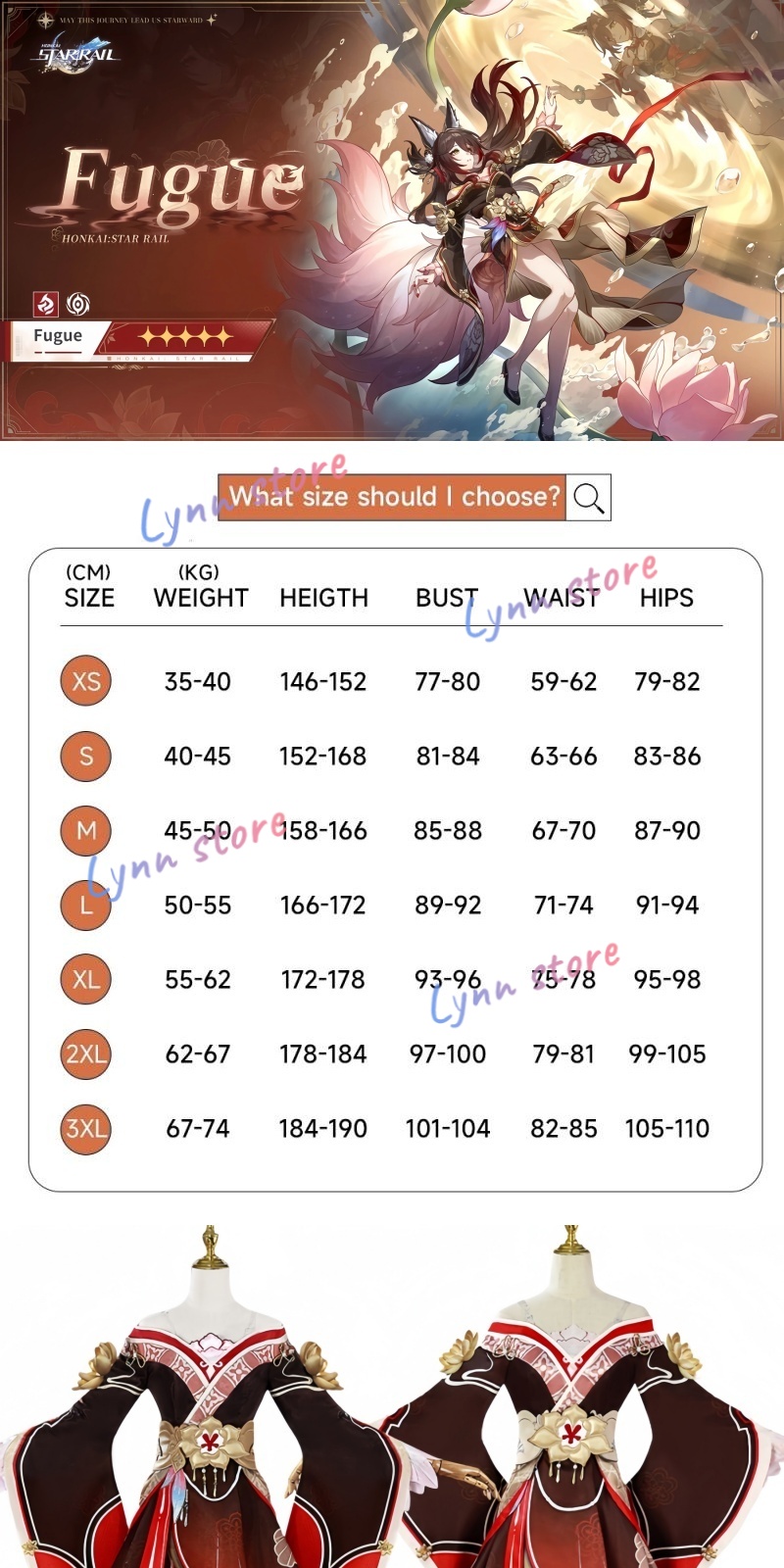 HONKAI STAR RAIL Game Cosplay Costumes FUGUE Cosplay Costumes Wig Tails ...