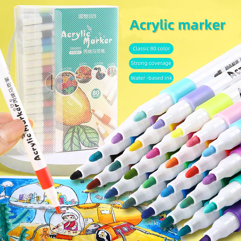 12/24/36/48/60/80 Colours Acrylic marker pen Penanda Akrilik Painting ...