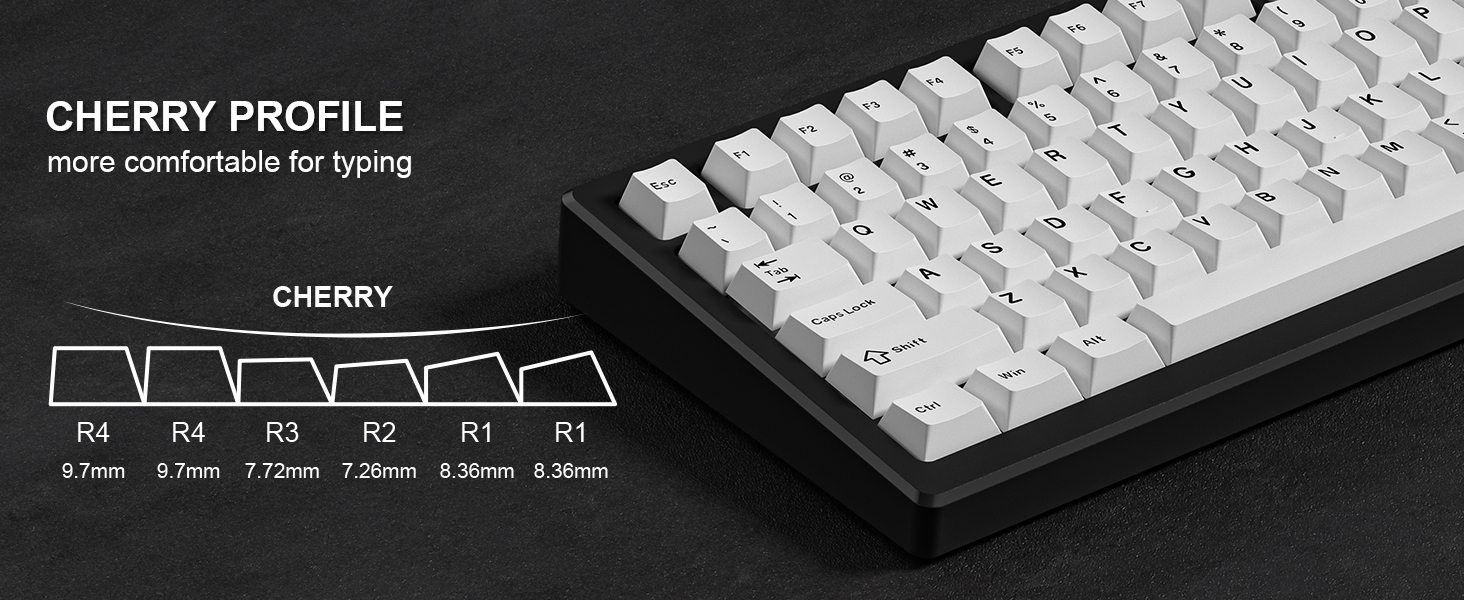 Womier Pure White 122 Keys Retro Keycaps Double Shot PBT Key Caps Set ...