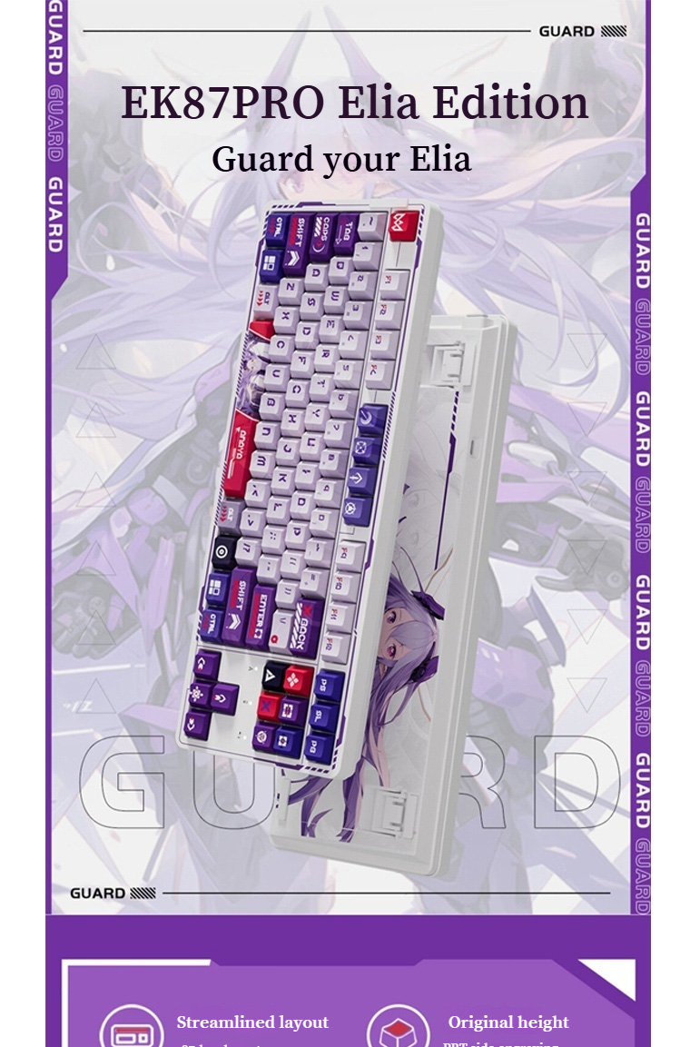 DAREU EK87PRO Anaya Original IP Wired /2.4G Bluetooth three-mode GASKET structure single-key ...