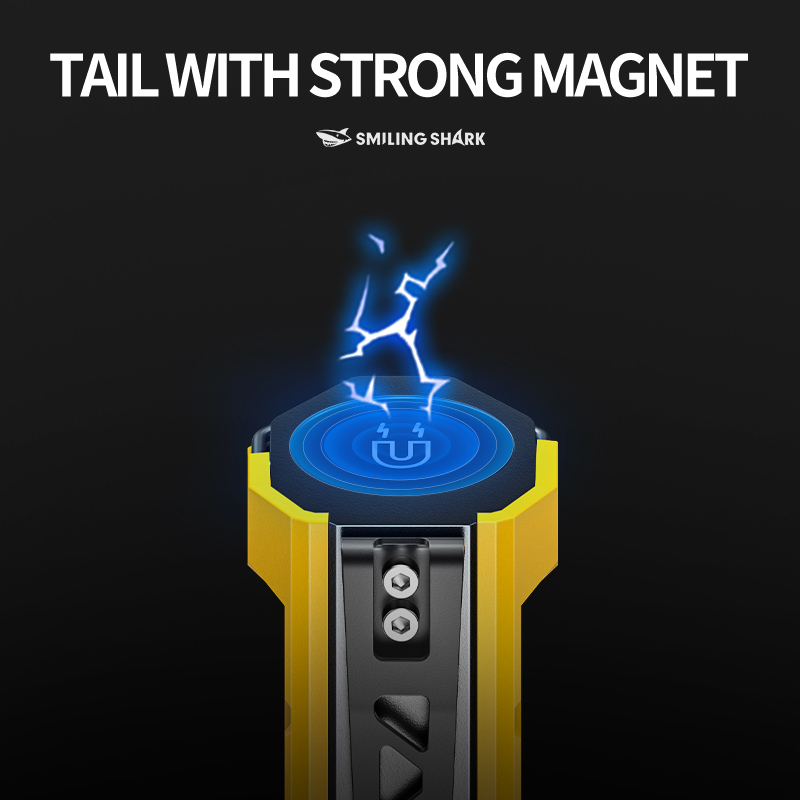 Smiling shark LED Magnetic Torch Light Rechargeable Flashlight 7Mode ...