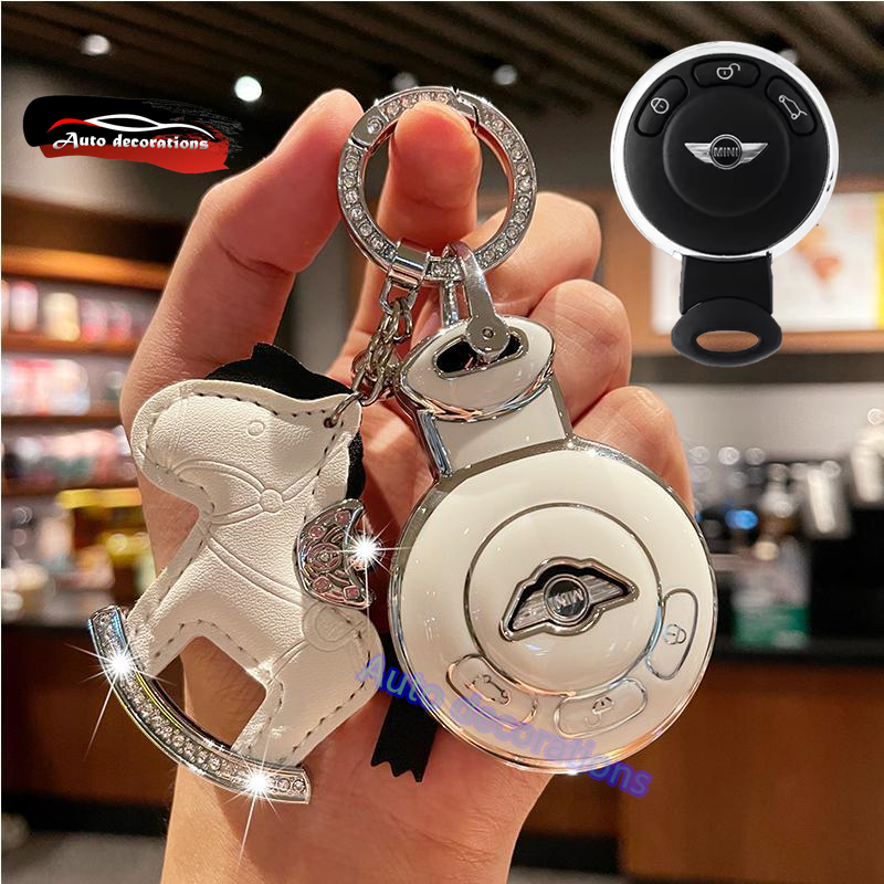 BMW MINI car key case For countryman key covers silver edge white black ...