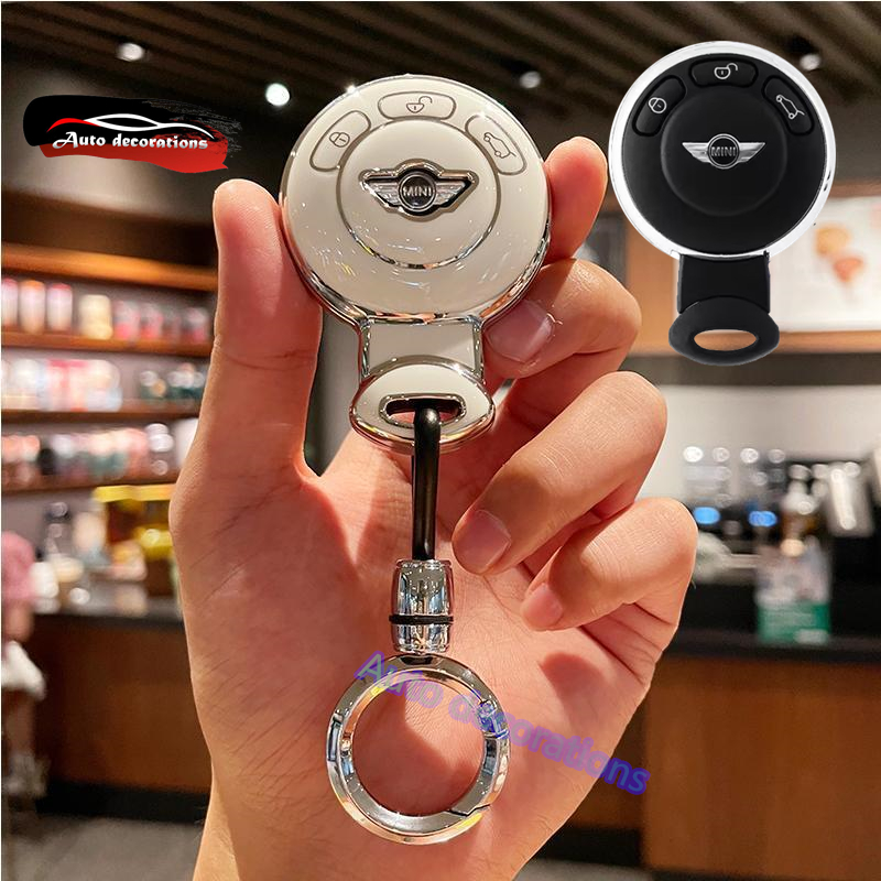 BMW MINI car key case For countryman key covers silver edge white black ...
