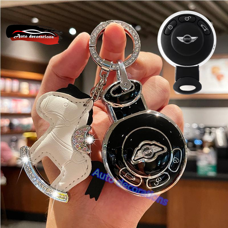 BMW MINI car key case For countryman key covers silver edge white black ...
