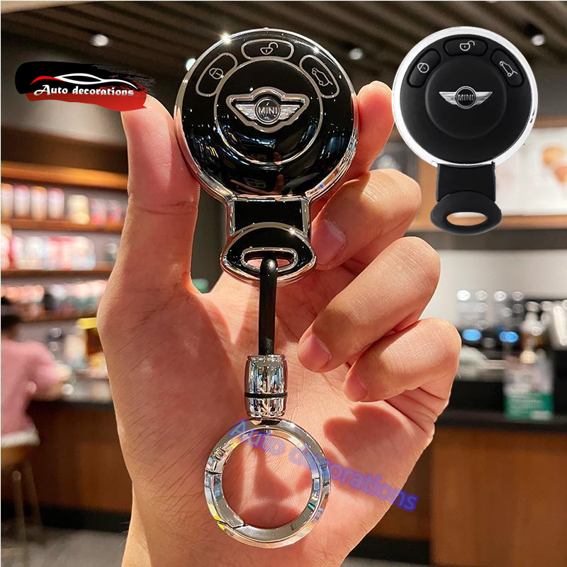 BMW MINI car key case For countryman key covers silver edge white black ...