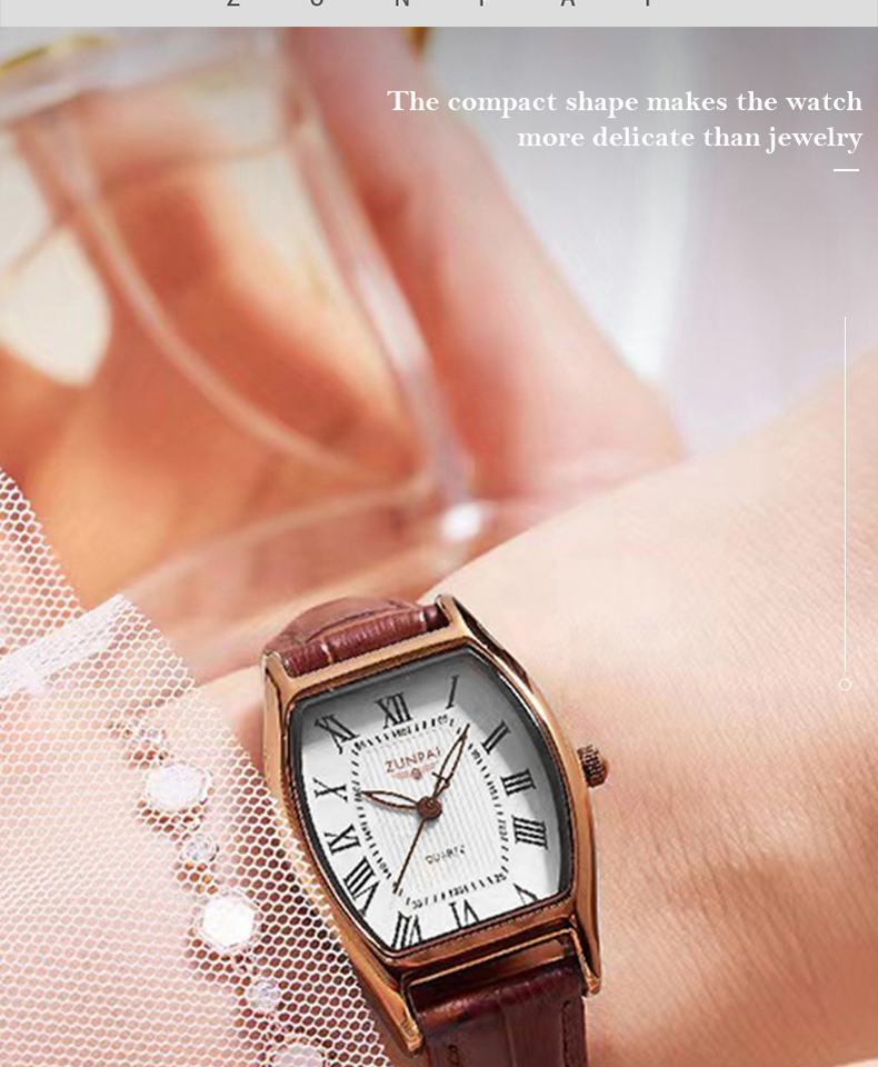 ZUNPAI Watch for Woman Original Waterproof Leather Fashion Girls Quartz ...