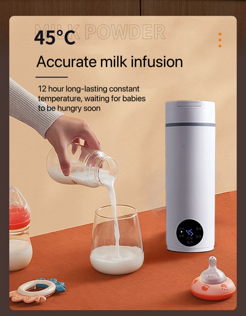 500ML 12H恒温 Portable Electric Kettle Thermos Stainless Steel LCD ...