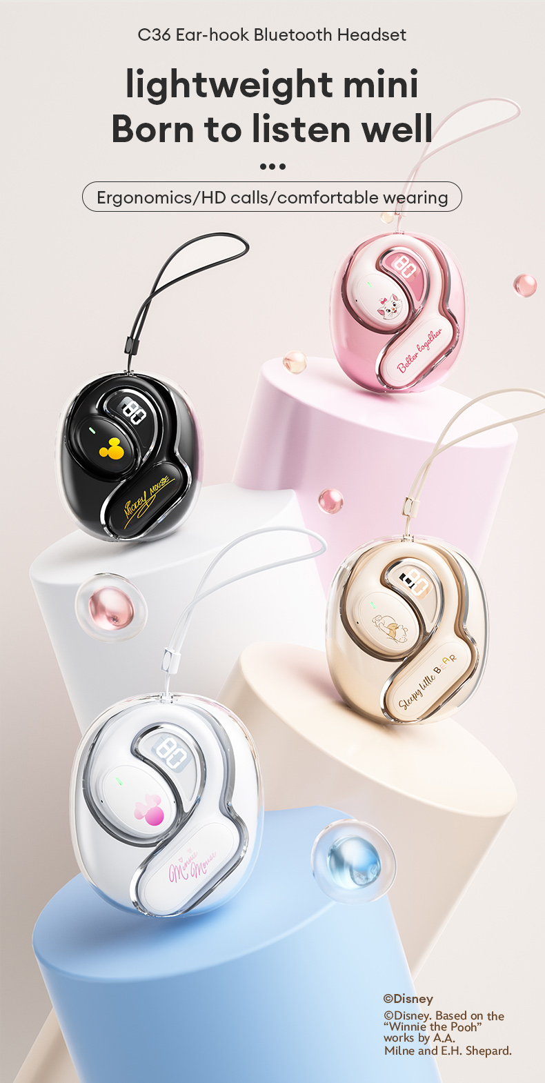 Disney C36 Bluetooth Earphone Wireless Earphone Smart Touch Gaming ...
