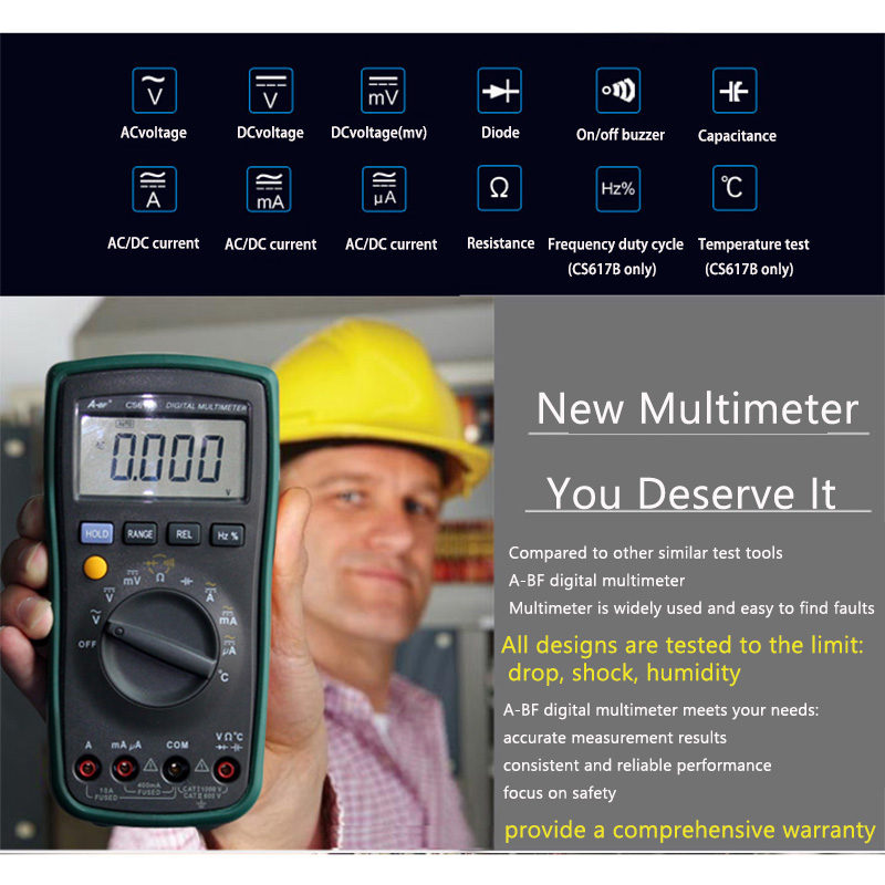 A-BF CS617B High Precision Multimeter Voltage Frequency Resistance ...