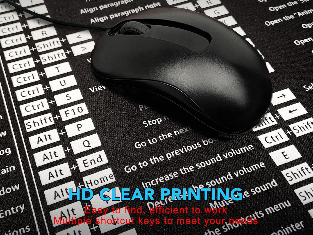 English office Shortcut Keyboard Mouse Pad Large Size Soft Comfortable ...