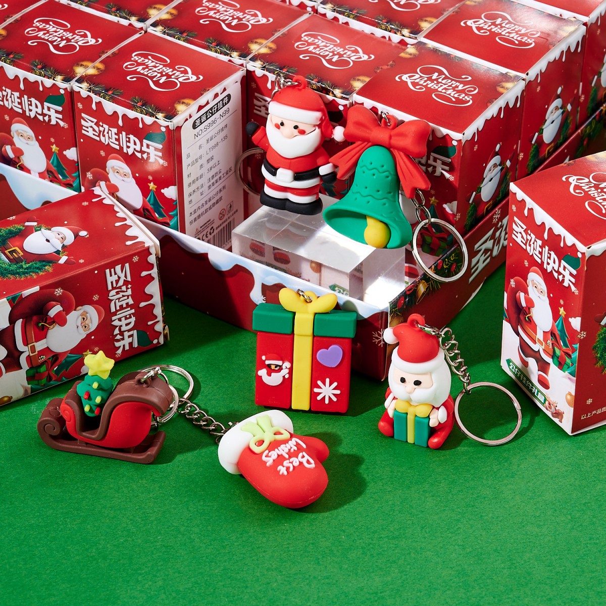 24Christmas keychain blind box Christmas tree santa claus doll ...