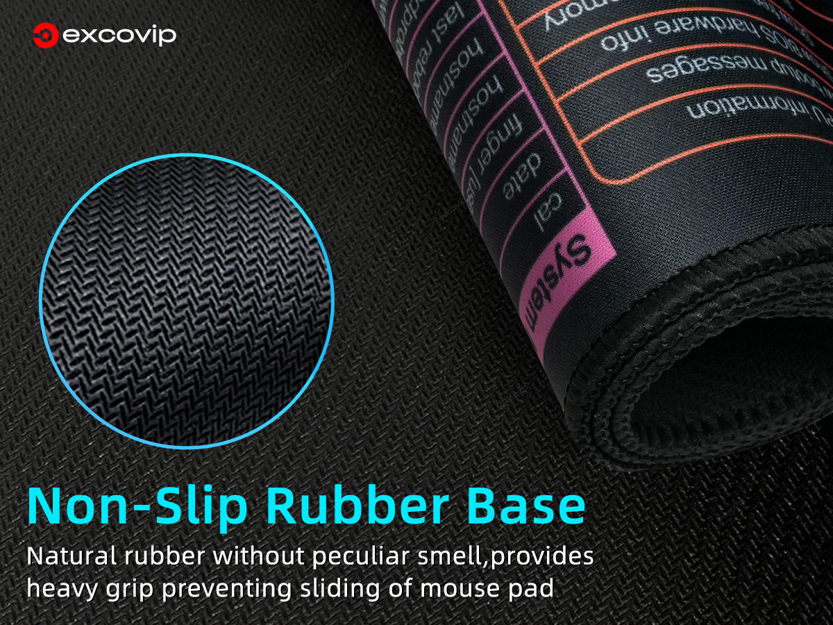 excovip mouse pad English Linux shortcut keys large mat stitched edge ...