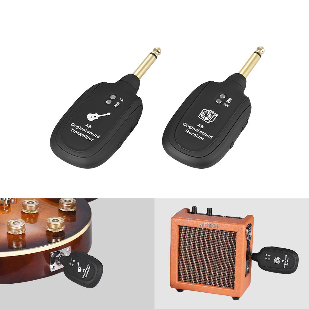 Selangor In Stock A8 UHF Wireless Guitar Transmitter Receiver Set 730mhz 50M Range for Electric ...