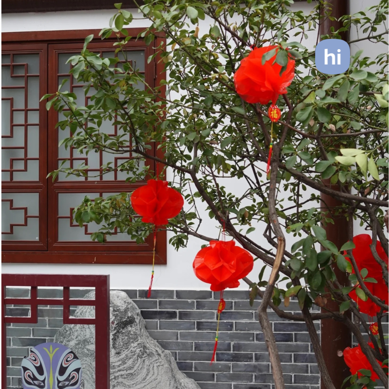 HI HOMES New Year's Spring Festival Little Red Lantern Outdoor ...