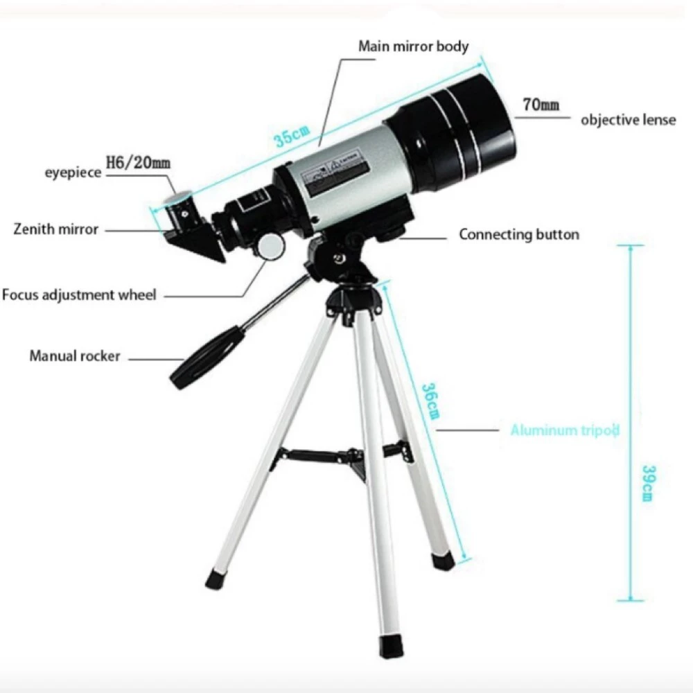 F30070M single-tube high-definition telescope, space astronomical ...