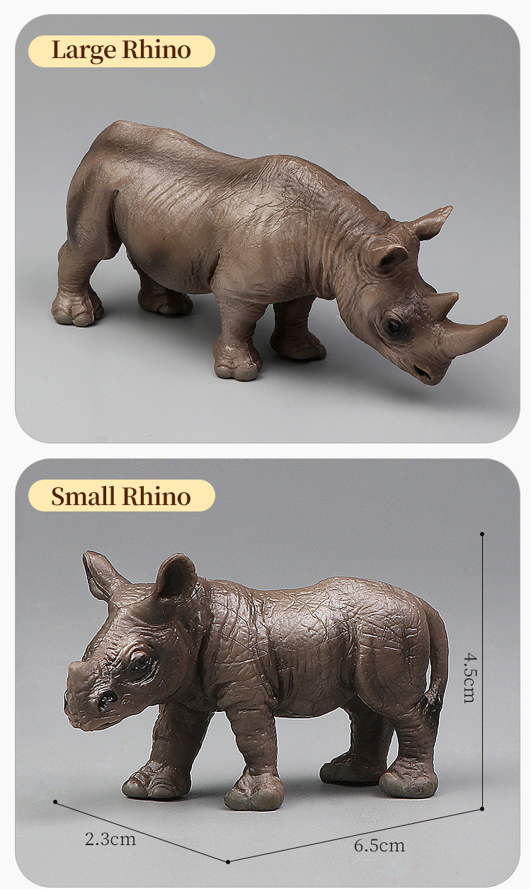 African Jungle Rhinoceros Animal Model Figure Toy, Realistic Rhinos ...