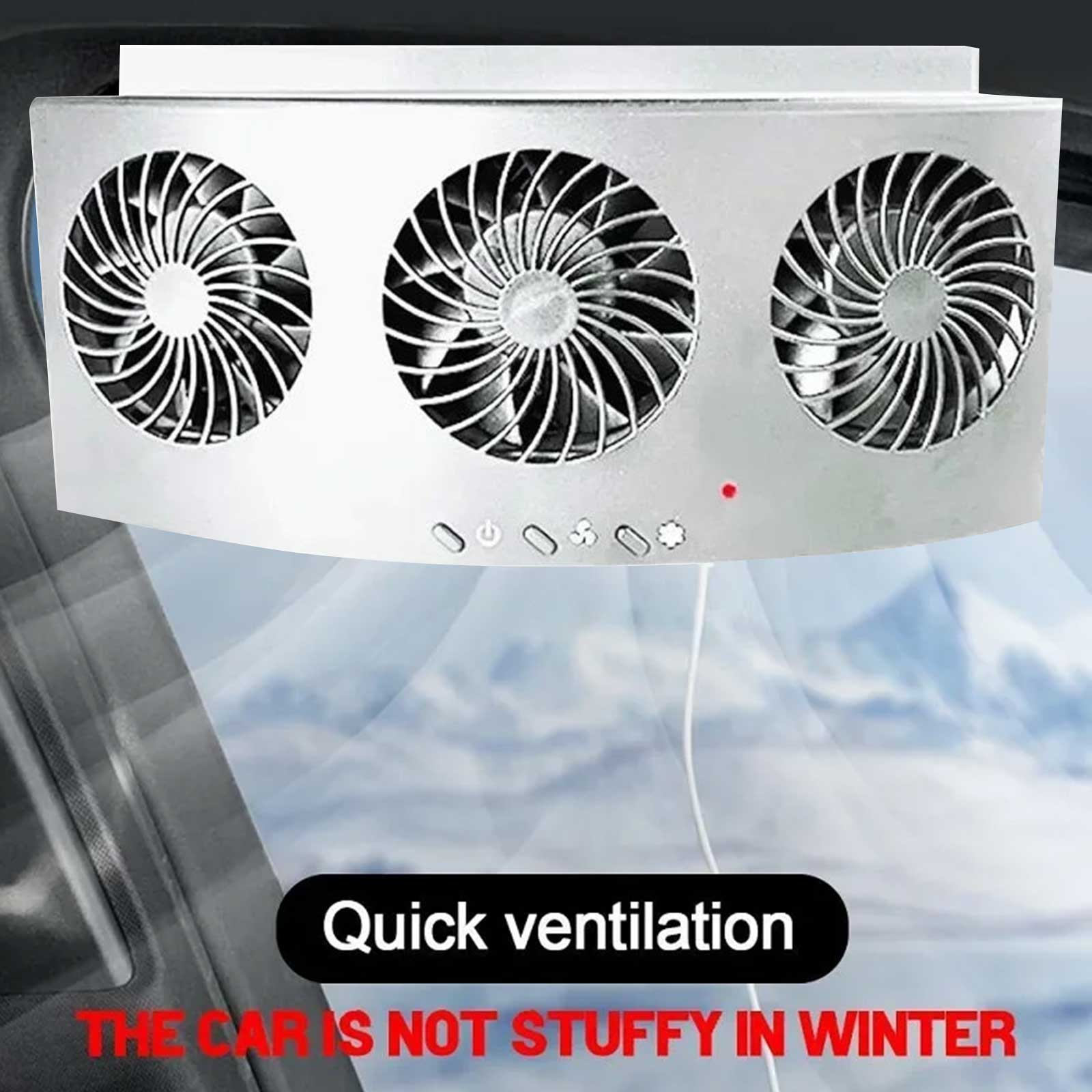 【Ready stock】USB Car Exhaust Fan 3 Fans 4000RPM Window Cooler Fan ...